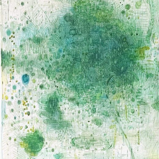 Green Falling 2019年 275×195㎜ 色鉛筆、水彩、紙 | 中西圭子 tamaco nakanishi｜オフィシャルサイト