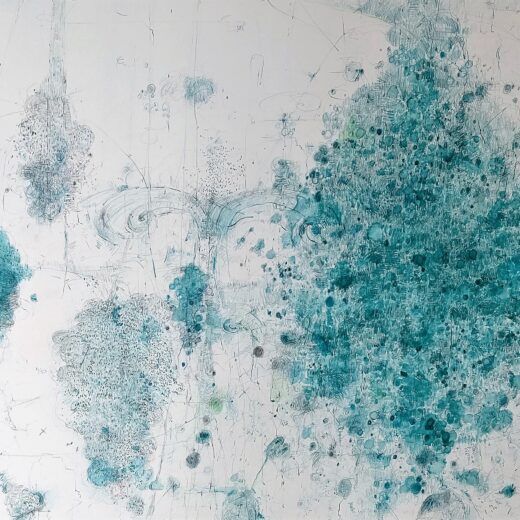 Green Falling 1995年 570×770㎜ 色鉛筆、水彩、紙 | 中西圭子 tamaco nakanishi｜オフィシャルサイト