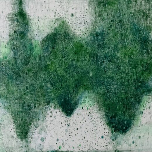Green Falling 2006年 297×456㎜ 色鉛筆、水彩、紙 | 中西圭子 tamaco nakanishi｜オフィシャルサイト